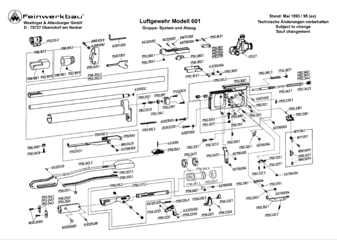 Feinwerkbau Airguns | Esquemas de Pecas para armas Feinwerkbau ...